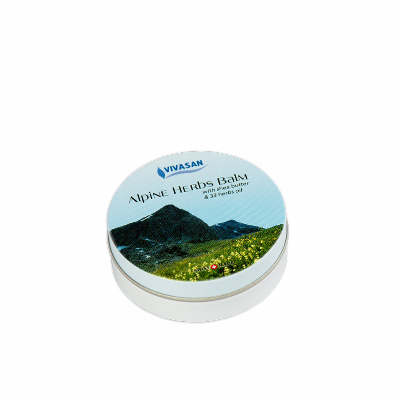 Alpine herbs balm with shea butter and 33 herbs oil, 10g | VIVASAN.CLUB